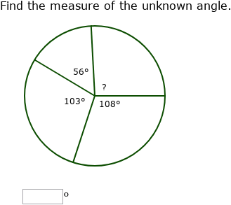 IXL | Missing angles in circles | 5th grade math