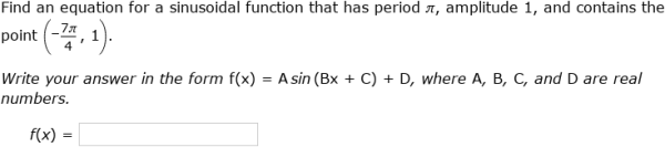 IXL - Write equations of sine functions using properties (Precalculus ...
