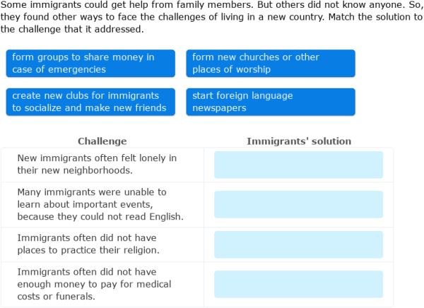 IXL | Antebellum immigration | 8th grade social studies