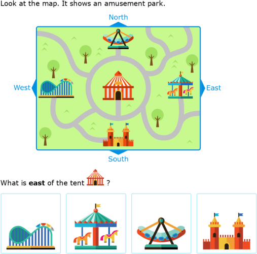 IXL | Use cardinal directions | Kindergarten social studies