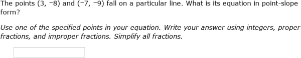 IXL - Point-slope form: write an equation (Algebra 1 practice)