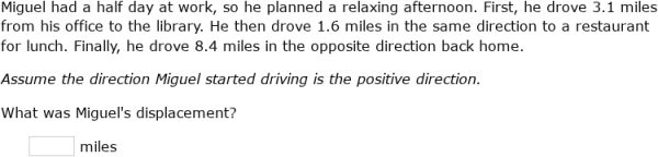 IXL - Distance and displacement in one dimension (Physics practice)