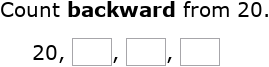 IXL | Counting backward - up to 20 | 1st grade math