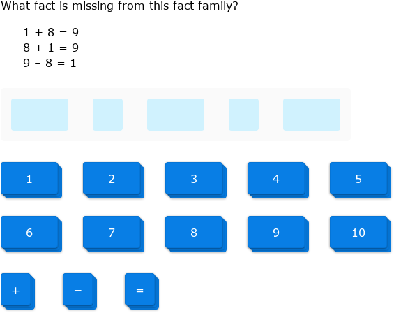 IXL | Fact families - up to 10 | 2nd grade math