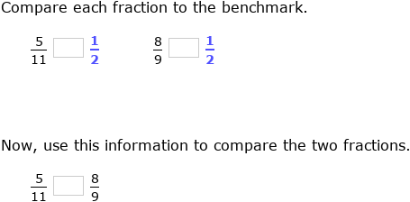 IXL | Compare fractions using benchmarks | 3rd grade math
