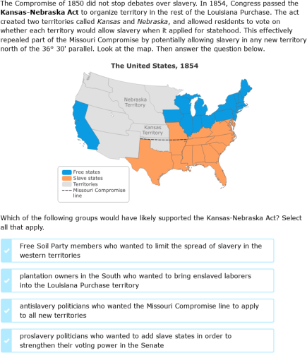 IXL - Causes of the Civil War: compromises (U.S. History practice)