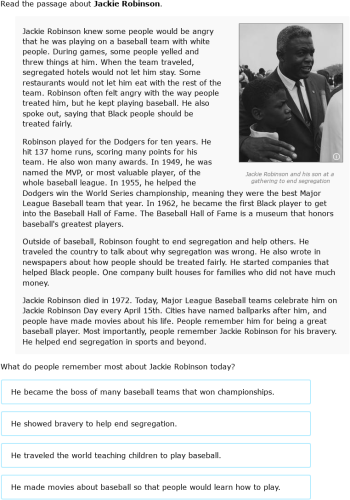 IXL | Jackie Robinson | 3rd grade social studies