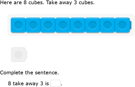 IXL | Take away cubes - numbers up to 8 | Kindergarten math