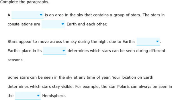 IXL | Constellations and the changing night sky | 5th grade science