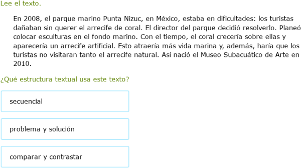 IXL | Identificar estructuras textuales | 3rd grade Spanish language arts
