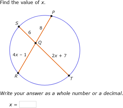 IXL - Segments formed by chords, secants, and tangents (Geometry practice)