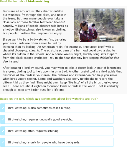 IXL | Read about sports and hobbies | 4th grade language arts