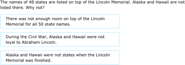 IXL | The Lincoln Memorial | 5th grade social studies