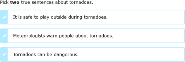 IXL | Severe weather: tornadoes | 2nd grade science