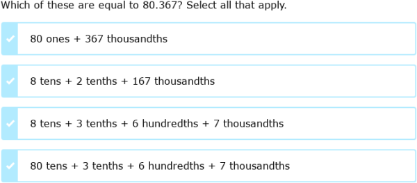 IXL | Compose and decompose decimals in multiple ways | 5th grade math