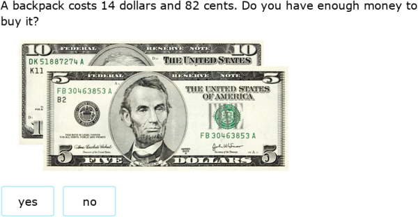 IXL | Purchases with $1, $5, and $10 bills | 1st grade math