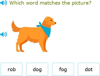 IXL | Choose the short o word that matches the picture | Kindergarten ...
