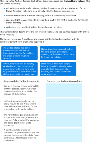IXL - Indian removal and the Trail of Tears (U.S. History practice)