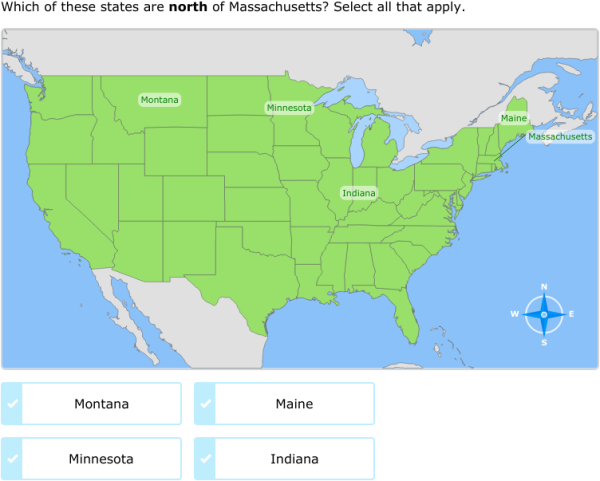 IXL | Read a map: cardinal directions | 5th grade social studies