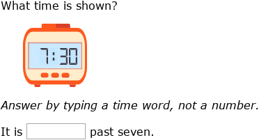 IXL | Time words: o'clock and half past | 2nd grade math