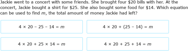 IXL | Represent multi-step problems using equations | 5th grade math