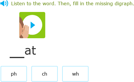 IXL | Complete the word with the correct digraph: ch, sh, th, ph, wh ...