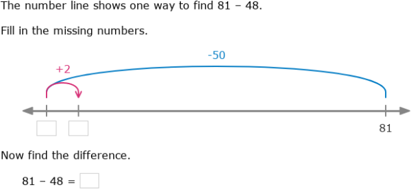 IXL | Use compensation to subtract on a number line: up to two digits | 3rd grade math