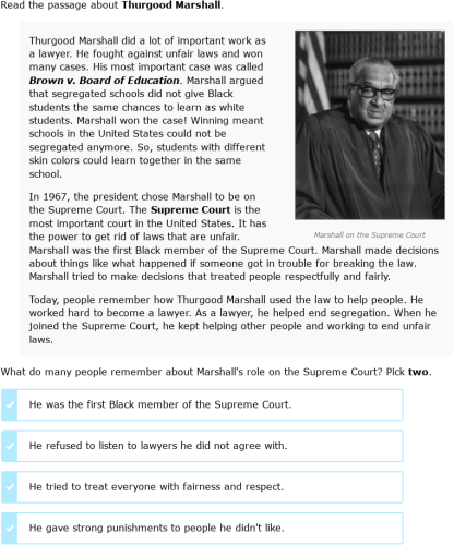IXL | Thurgood Marshall | 5th grade social studies
