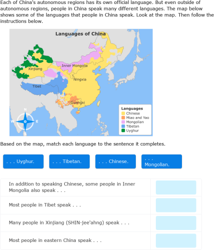 IXL | Country profile: China | 8th grade social studies