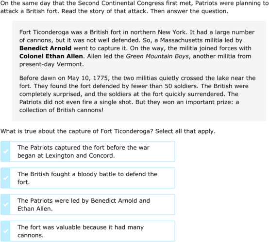 IXL | The Revolutionary War: preparing for war | 8th grade social studies