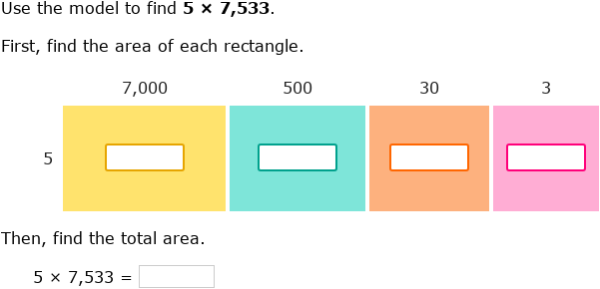 IXL | Multiply 1-digit by 4-digit numbers using area models | 4th grade ...