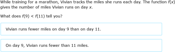 IXL - Interpret functions using everyday language (Algebra 2 practice)