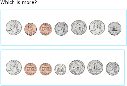 IXL | Compare money amounts | 1st grade math