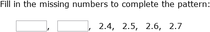 IXL | Number sequences involving decimals | 4th grade math