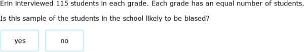 IXL | Identify biased samples | 6th grade math