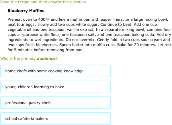 IXL | Identify audience and purpose | 9th grade language arts