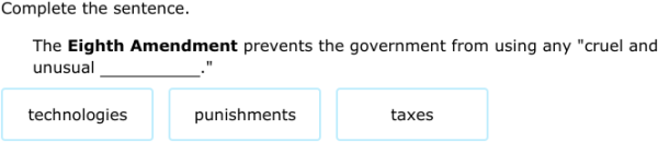 IXL | The Bill of Rights | 4th grade social studies