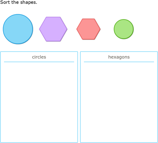 IXL | Sort two-dimensional shapes by name | 1st grade math