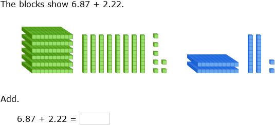 IXL | Add decimal numbers using blocks | 5th grade math