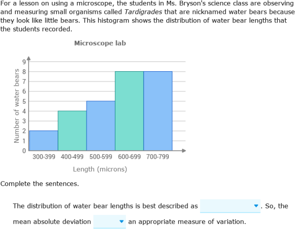 IXL | Choose appropriate measures of center and variation for ...