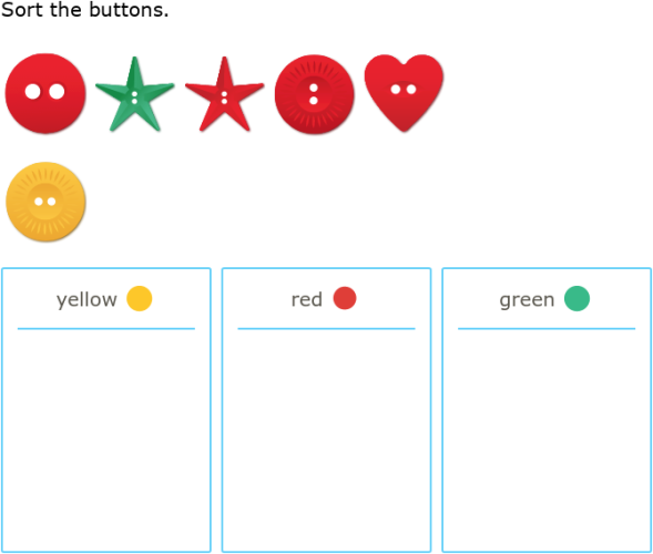 IXL | Classify and sort into 3 categories by shape or color | 1st grade ...