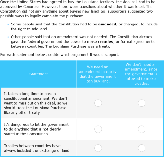 IXL | The Louisiana Purchase | 8th grade social studies