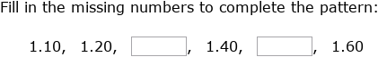 IXL | Number sequences involving decimals | 3rd grade math