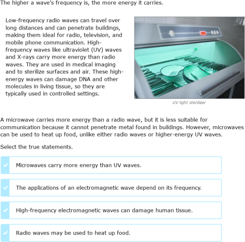 IXL - Properties of electromagnetic waves (Chemistry practice)