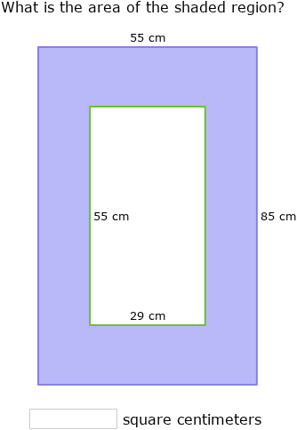 IXL | Area between two rectangles | 6th grade math