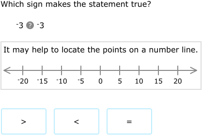 IXL | Compare integers | 6th grade math