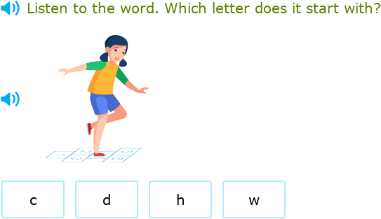 IXL | Which letter does the word start with? | Kindergarten language arts
