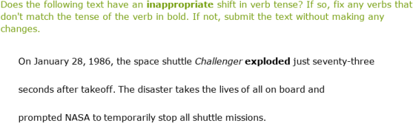 IXL | Identify and correct inappropriate shifts in verb tense | 8th ...