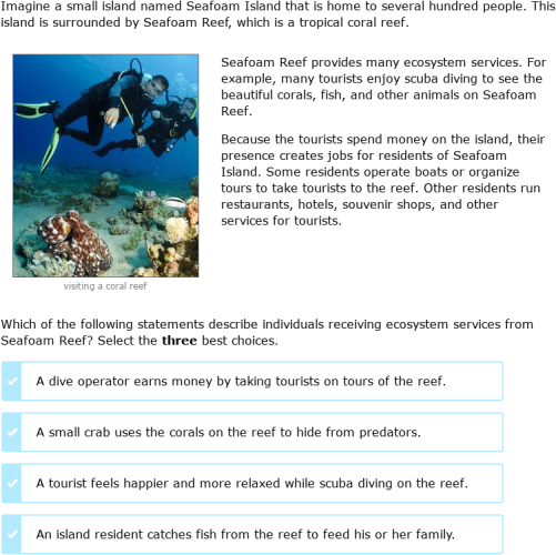 IXL | Coral reef biodiversity and human uses: explore a problem | 6th ...