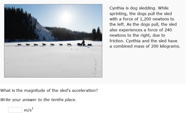 IXL | Calculate acceleration using Newton’s second law of motion | 8th ...
